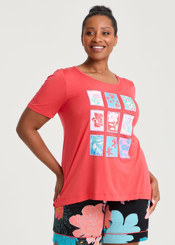 Shop Plus Size Bamboo Meadow Pyjama Top, Orange | Taking Shape AU