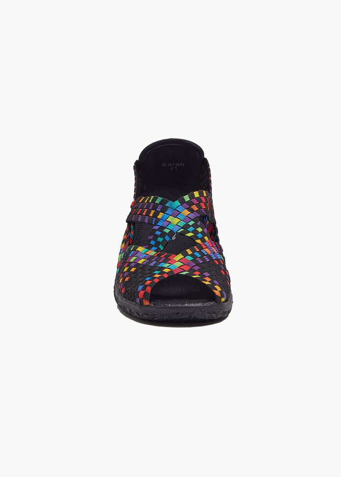 Shop Black Woven Stretch Covered Sandal | Comfortable Shoes | Taking ...