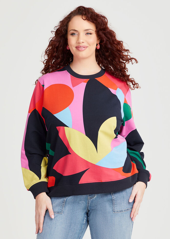 Shop Plus Size Cotton Bold Print Sweatshirt, Multi | Taking Shape AU