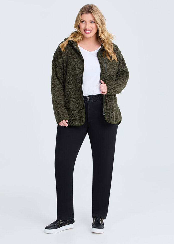 Shop Plus Size Teddy Hooded Jacket, Green | Taking Shape AU