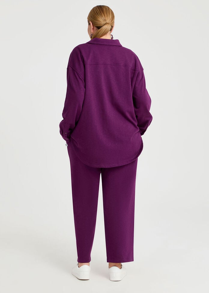 Shop Plus Size Sweat Shacket, Purple | Taking Shape NZ