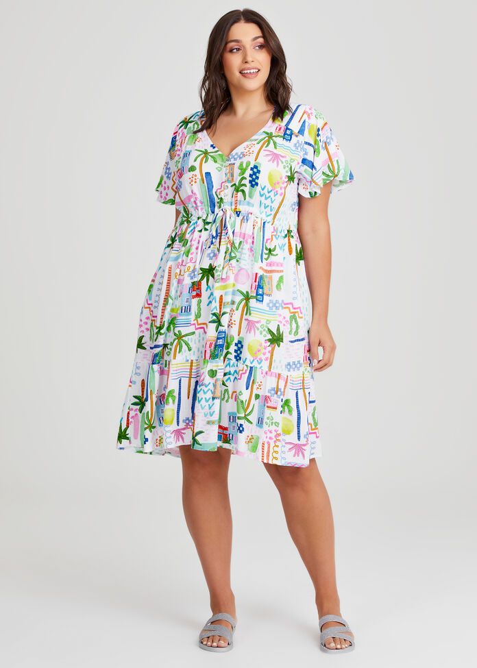 Shop Plus Size Natural Holiday Sunshine Dress, Multi | Taking Shape AU