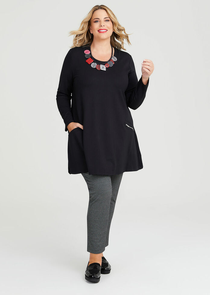 Shop Plus Size Bamboo Ponte Zip Pocket Tunic Black Taking Shape Au