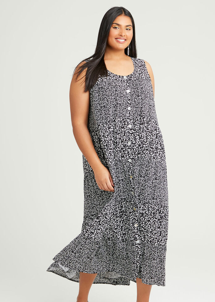 Shop Plus Size Natural Ditsy Maxi Dress, Print | Taking Shape AU