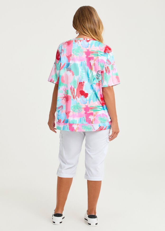 Shop Plus Size Cotton Abstract Painterly T-shirt, Multi | Taking Shape NZ