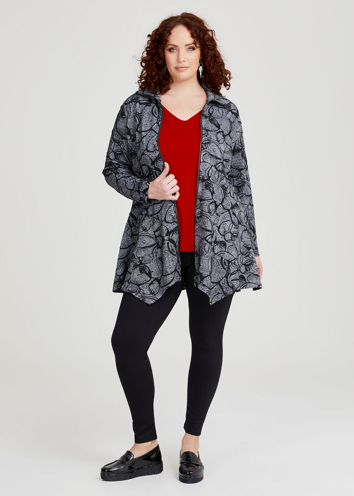 Shop Plus Size Jacquard Zip Jacket, Black | Taking Shape AU