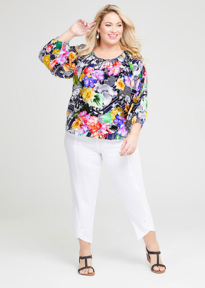 Shop Plus Size Natural Vivien Boho Top, Multi | Taking Shape AU
