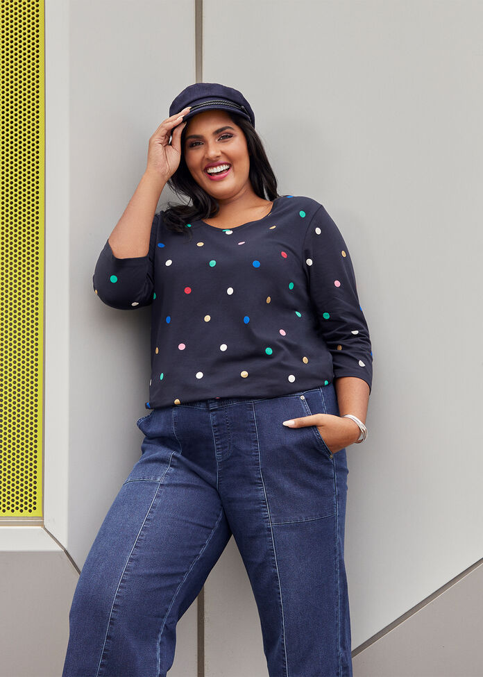 Shop Plus Size Cotton Multi Spot Top, Multi | Taking Shape AU