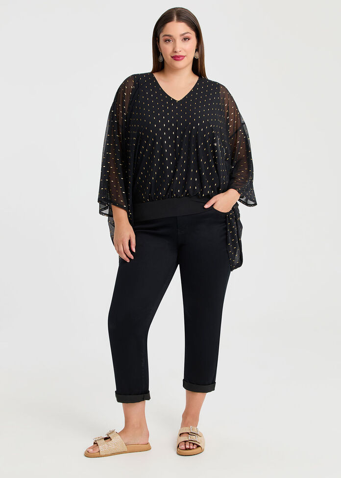 Shop Plus Size Gold Dash Mesh Party Top, Black | Taking Shape AU