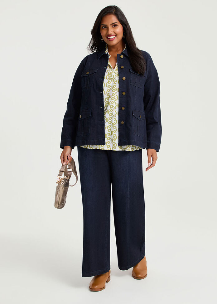 Shop Plus Size Cotton Geometric Floral Top, Floral | Taking Shape NZ