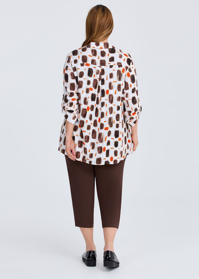 Shop Plus Size Square Print Natural Shirt, Multi | Taking Shape NZ