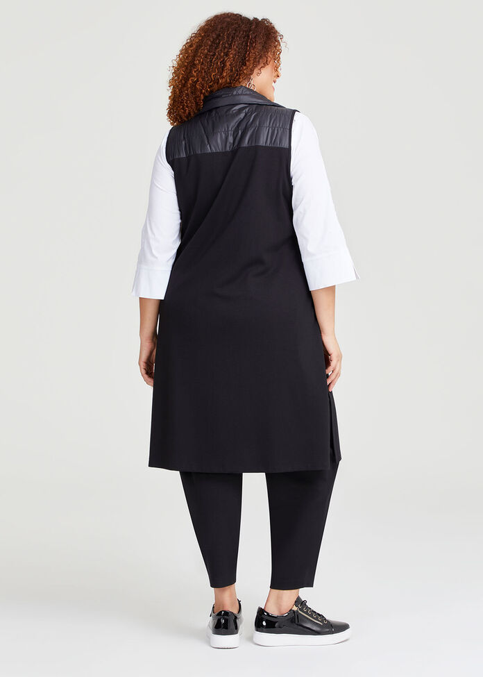 Shop Plus Size Longline Zip Ponte Bamboo Vest Black Taking Shape Au