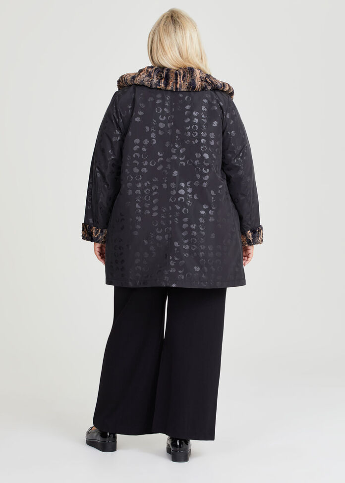 Shop Plus Size Faux Fur Reversible Spot Coat, Black | Taking Shape NZ