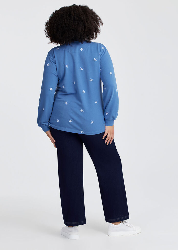 Shop Plus Size Cotton Mini Stars Sweatshirt, Blue | Taking Shape NZ