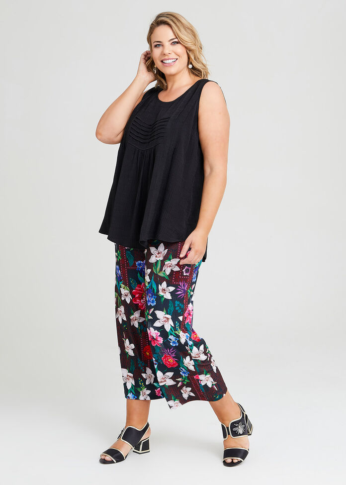 Shop Plus Size Ivy Natural Tuck Top, Black | Taking Shape AU