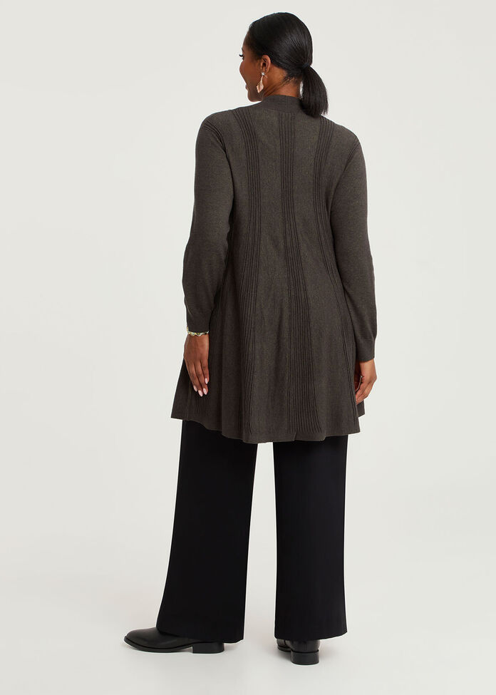 Shop Plus Size Pintuck Swing Natural Cardigan, Green | Taking Shape NZ