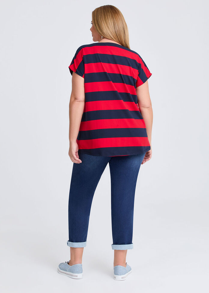 Shop Plus Size Cotton Block Stripe T-shirt, Stripes | Taking Shape NZ