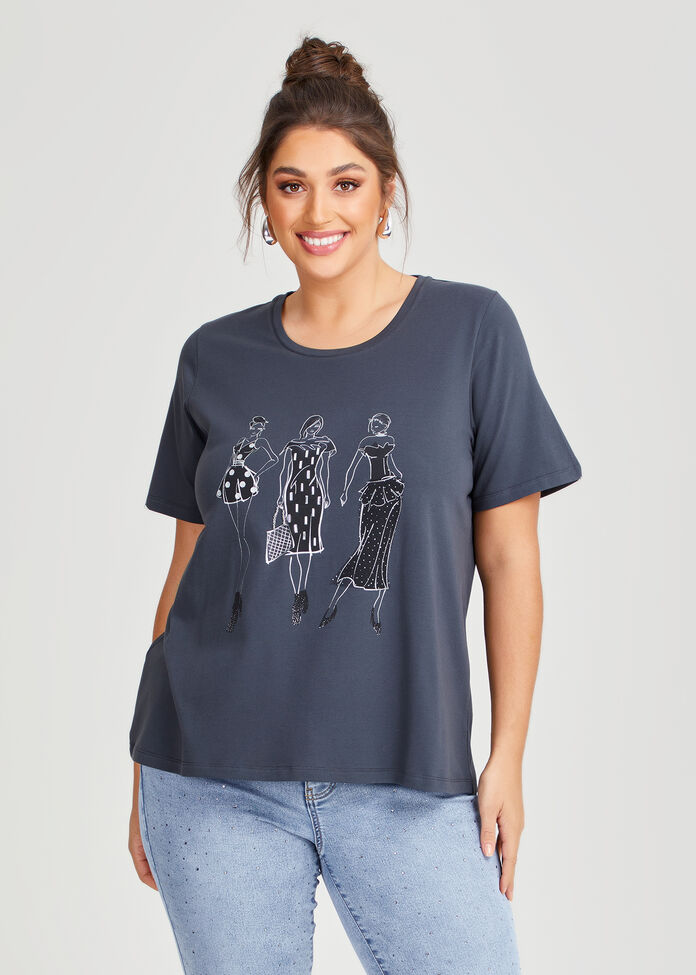 Shop Plus Size Cotton Fashion Graphic T-shirt, Black | Taking Shape AU