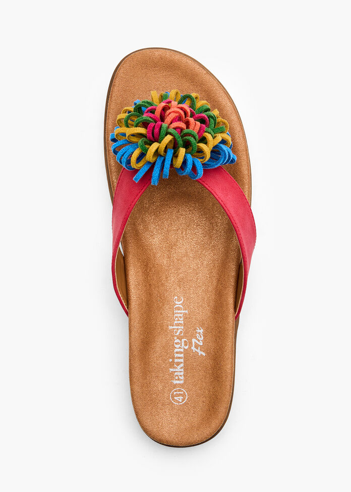 Shop Red Floral Toe Post Sandal | Comfortable Shoes | Taking Shape AU