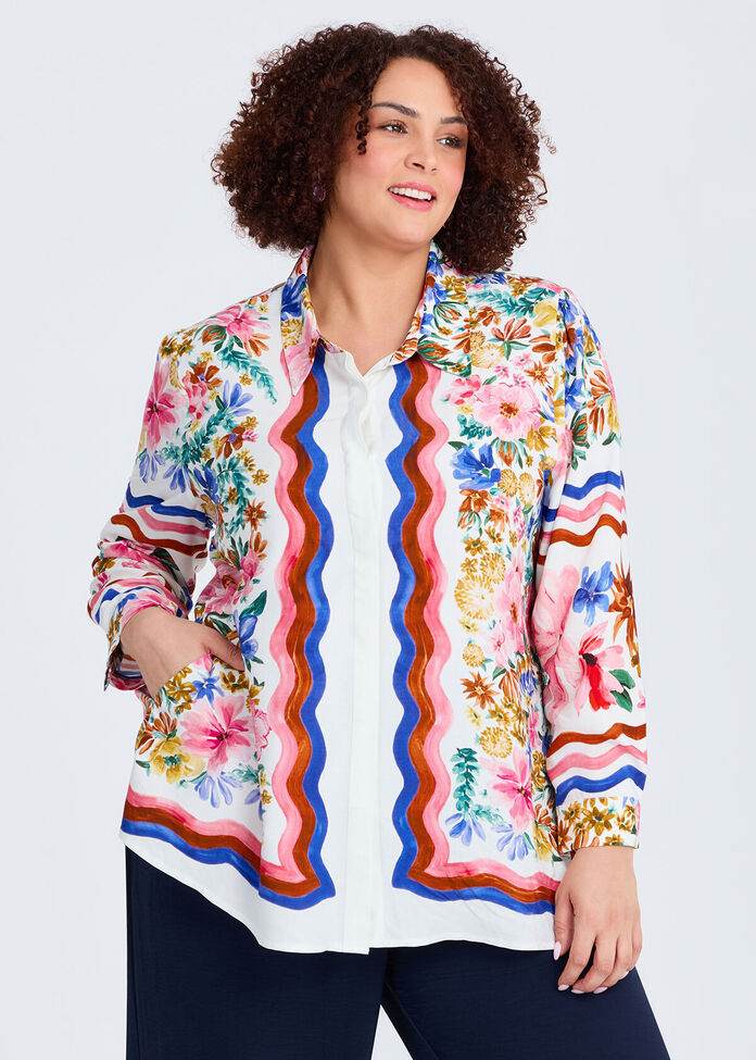 Shop Plus Size Natural Brooke Shirt, Floral | Taking Shape AU