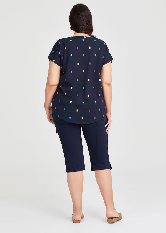 Shop Plus Size Cotton Foil Print T-shirt, Blue | Taking Shape NZ