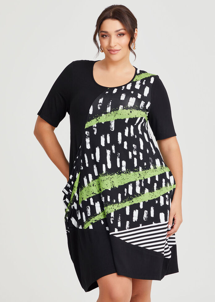 Shop Plus Size Spliced Angled Bamboo Dress, Multi | Taking Shape AU