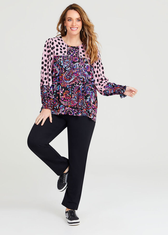 Shop Plus Size Natural Multi Print Splice Top, Multi | Taking Shape AU