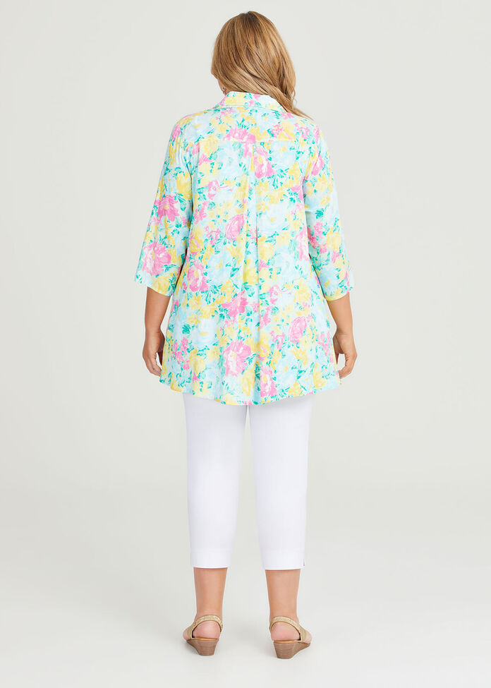 Shop Plus Size Spring Floral Natural Shirt in Red | Taking Shape AU