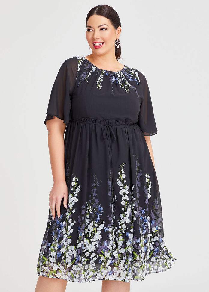 Shop Plus Size Snowdrop Chiffon Midi Dress, Black | Taking Shape AU