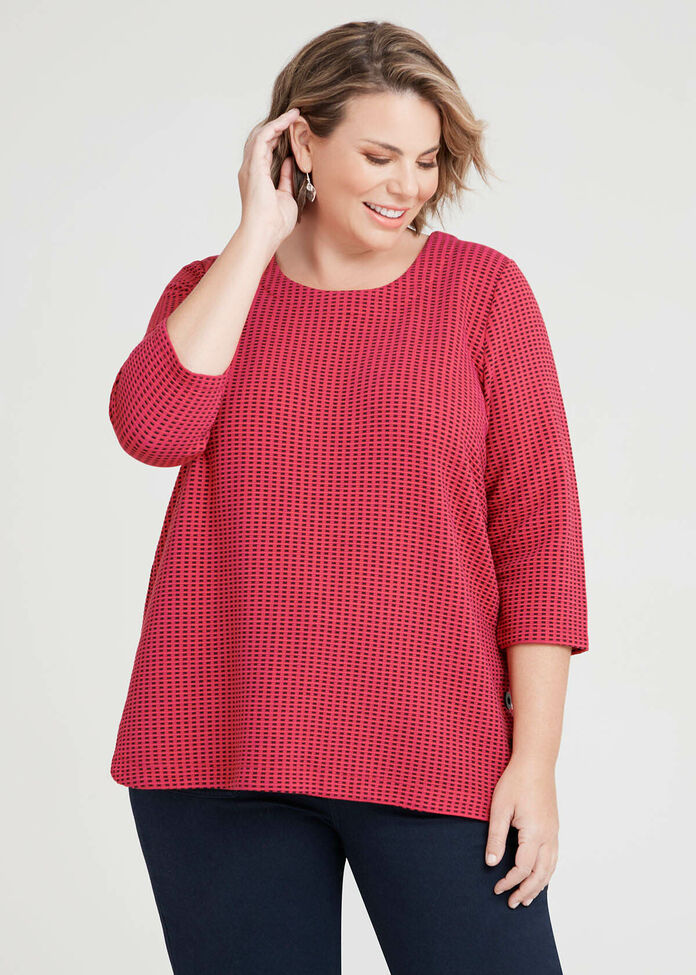 Shop Plus Size Textured Curved Hem Top, Green | Taking Shape AU