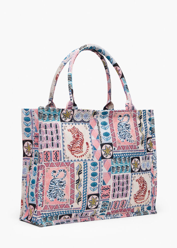 Shop Structured Print Tote in Multi | Accessories | Taking Shape AU