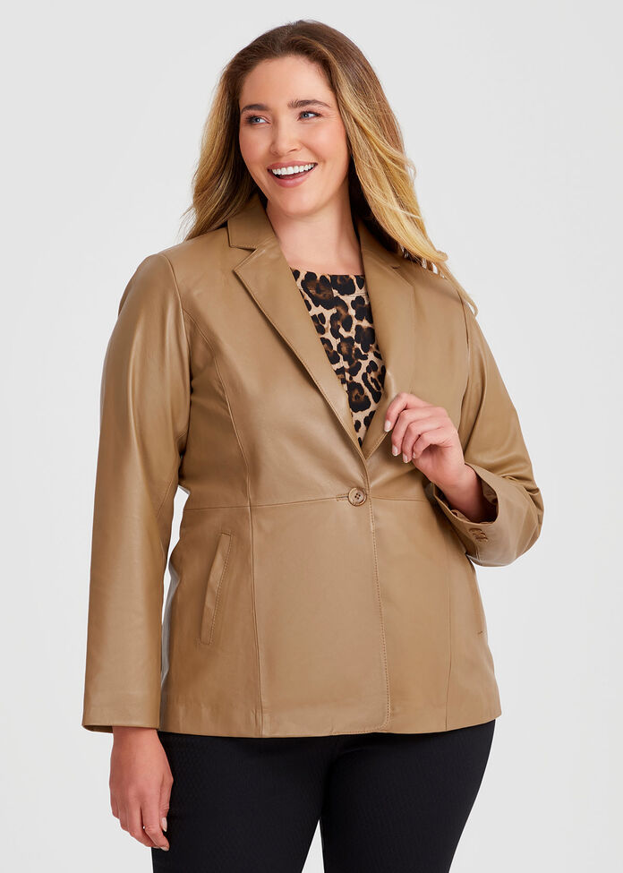 Leather Elsie Blazer Brown | Plus Size Australia| Taking Shape AU