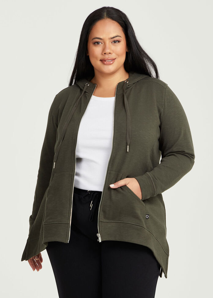 Shop Plus Size Active Hooded Jacket, Green | Taking Shape NZ