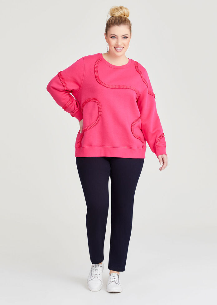 Shop Plus Size Cotton Ribbon Swirl Sweatshirt, Red | Taking Shape AU