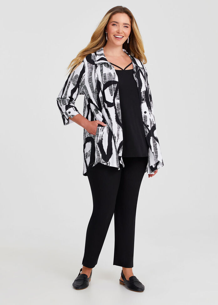Plus Size Women's Black & White Abstract Shirt | Taking Shape AU