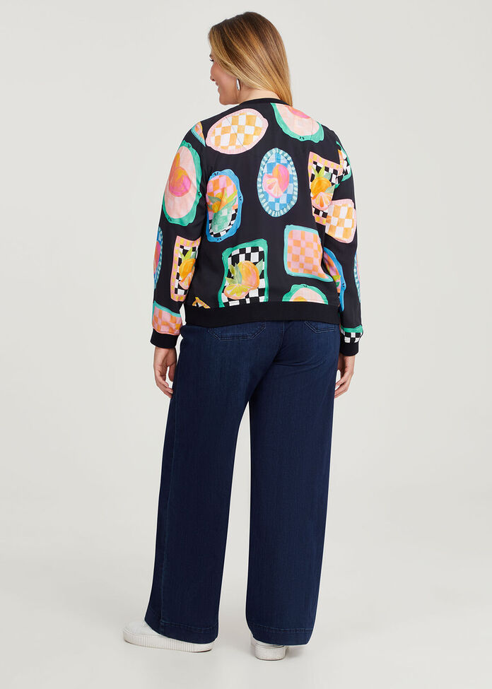 Shop Plus Size Natural Fruit Print Bomber Jacket, Multi | Taking Shape HK