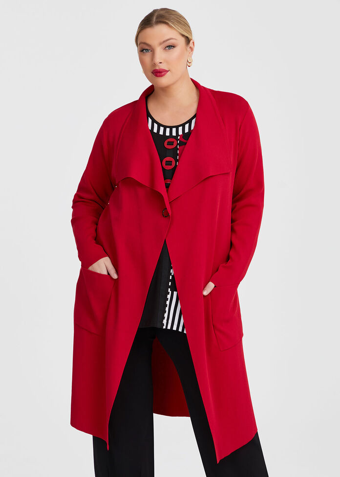 Shop Plus Size Midtown Natural Knit Cardigan, Red | Taking Shape AU