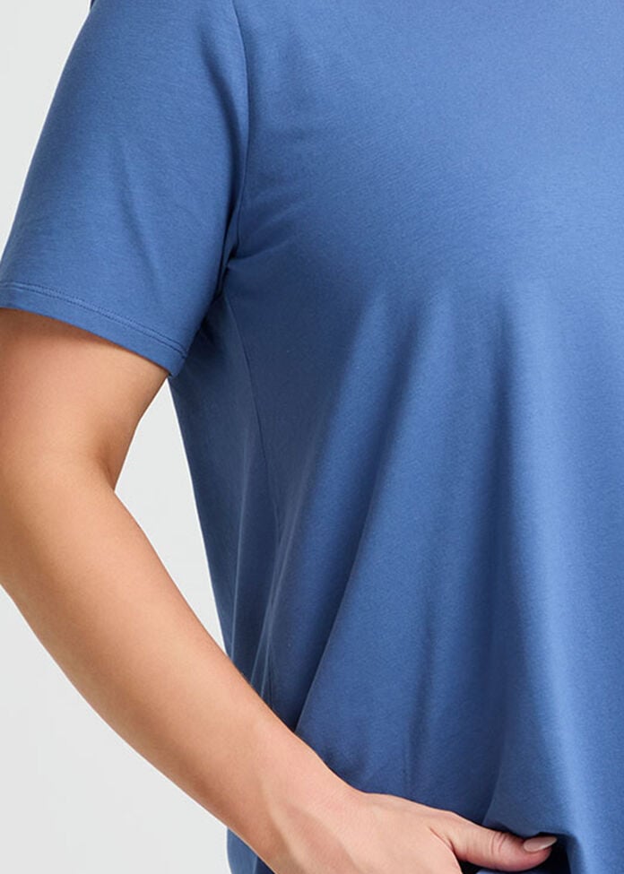 Shop Plus Size Good Earth Australian Cotton Crew Neck T-shirt, Blue ...