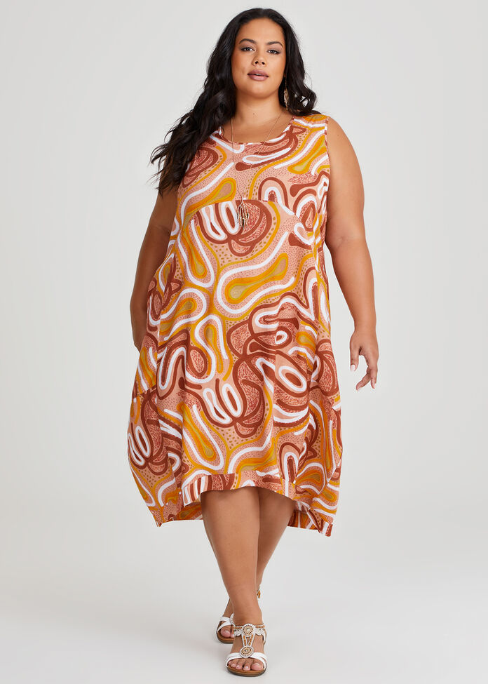 Shop Plus Size Elverina Garbara Linen Dress, Multi | Taking Shape AU