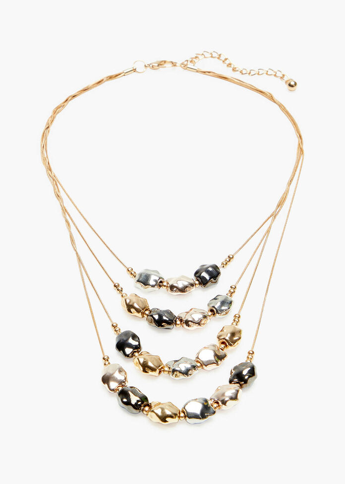 Shop Layered Metal Bead Necklace in Black | Accessories | Taking Shape AU