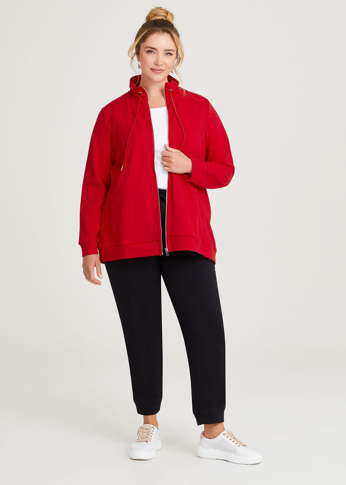 Shop Plus Size Funnel Neck Active Jacket, Red | Taking Shape NZ