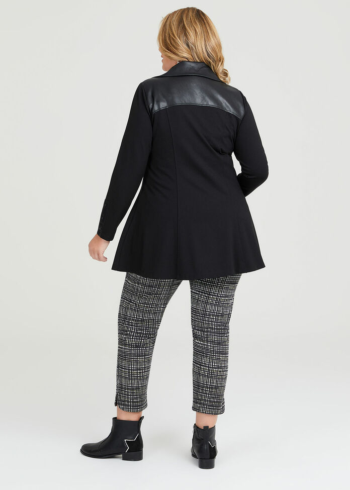 Shop Plus Size Zip Bamboo & Pleather Jacket, Black | Taking Shape AU