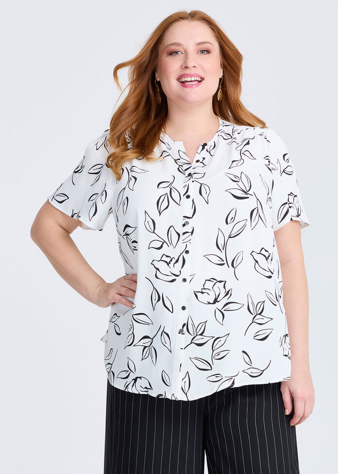 Shop Plus Size Leila Short Sleeve Top, White | Taking Shape NZ