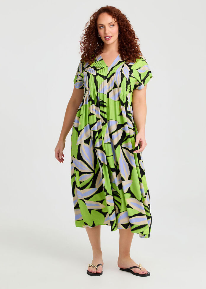 Shop Plus Size Natural Botanical Maxi Dress, Green | Taking Shape AU