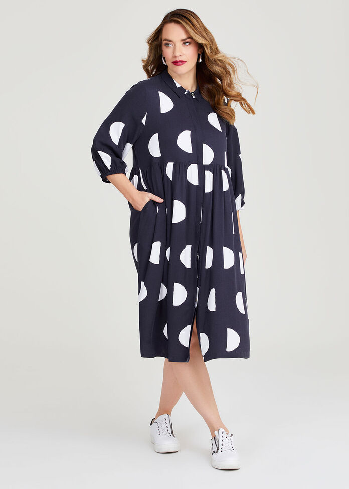 Shop Plus Size Natural Collared Spot Dress, Blue | Taking Shape AU