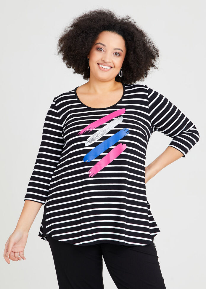 Shop Plus Size Natural Stripe Timeout Top, Stripes | Taking Shape AU
