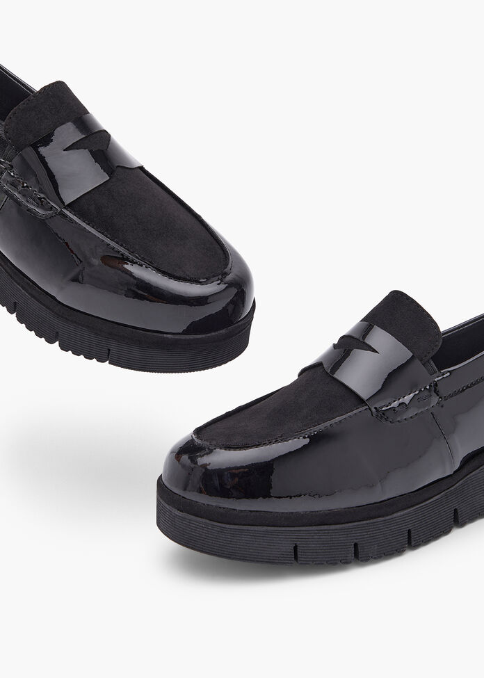 Shop Black Wedge Patent Loafer | Comfortable Shoes | Taking Shape AU
