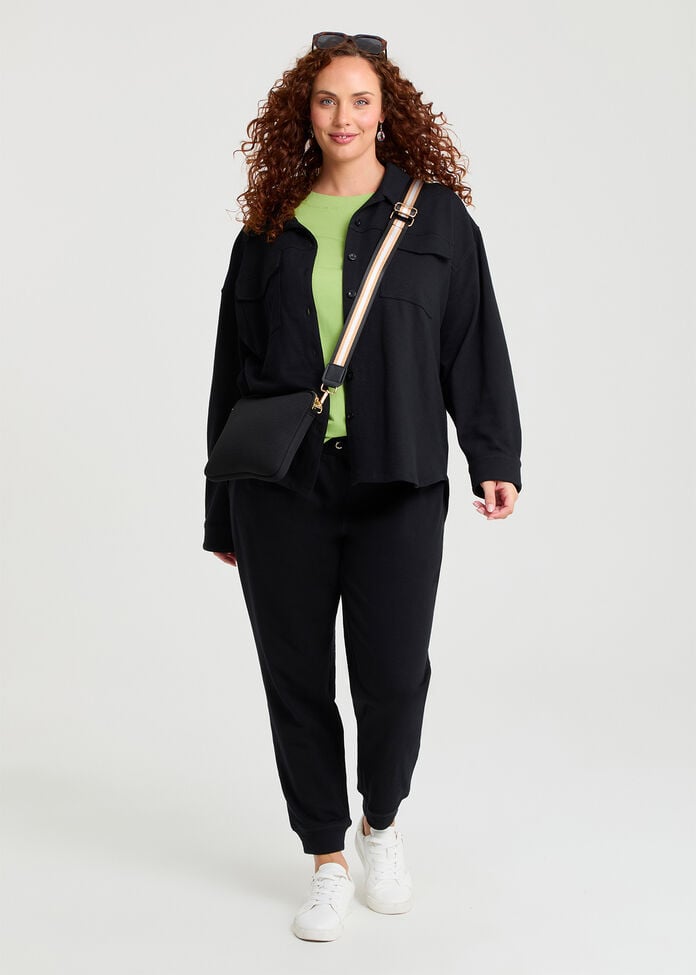 Shop Plus Size Sweat Shacket, Black | Taking Shape NZ