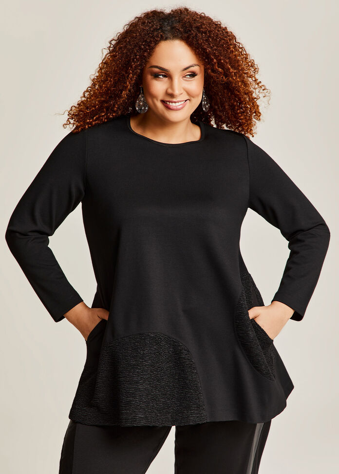 Shop Plus Size A Line Bamboo Ponte Tunic Black Taking Shape Au