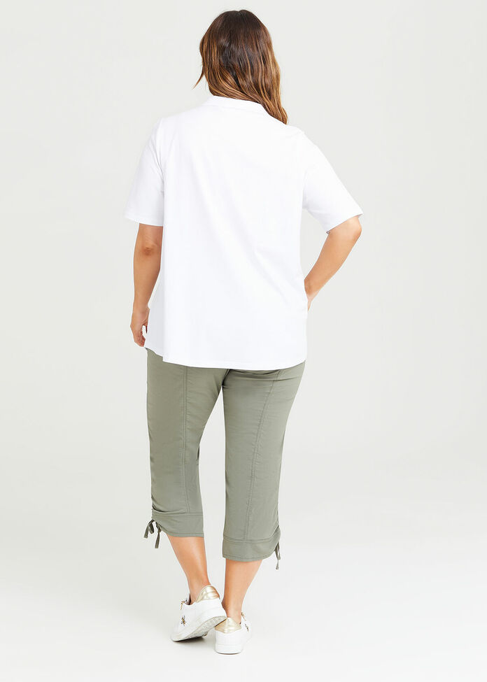 Shop Plus Size Organic Polo Neck Top, White | Taking Shape AU
